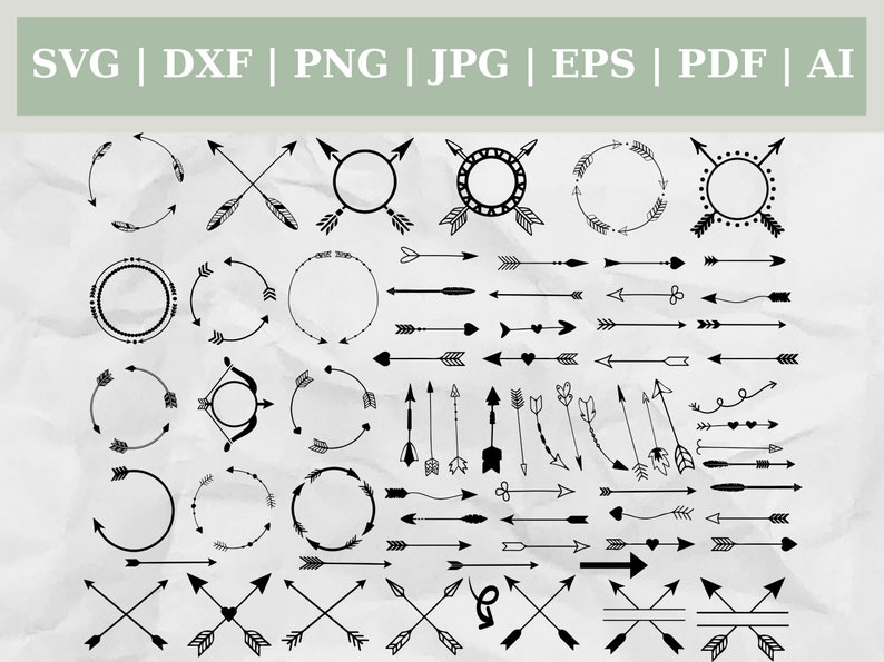 Arrows Big Bundle Clipart Cut Files Silhouette - Etsy
