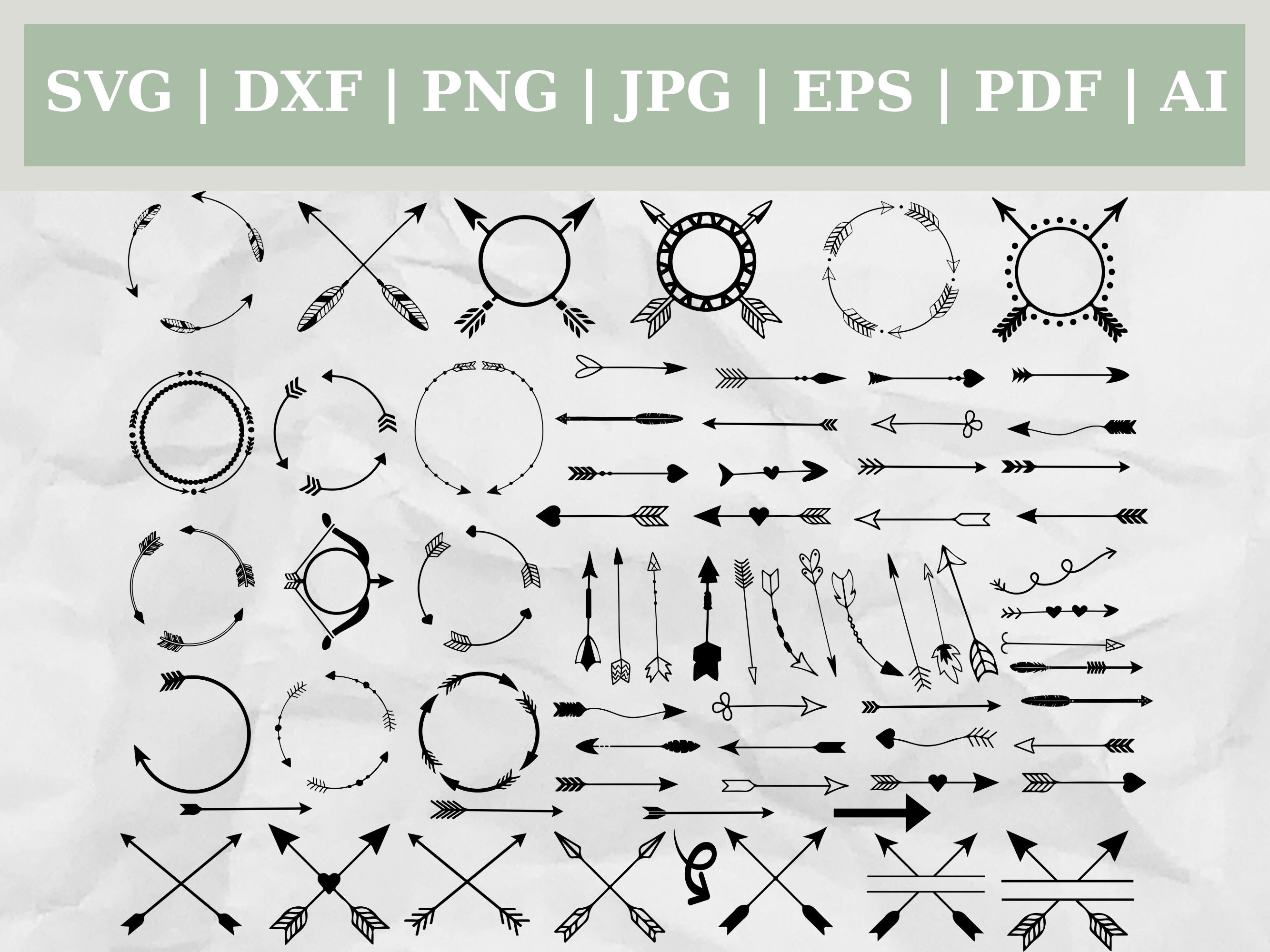 Arrows Big Bundle Clipart Cut Files Silhouette - Etsy