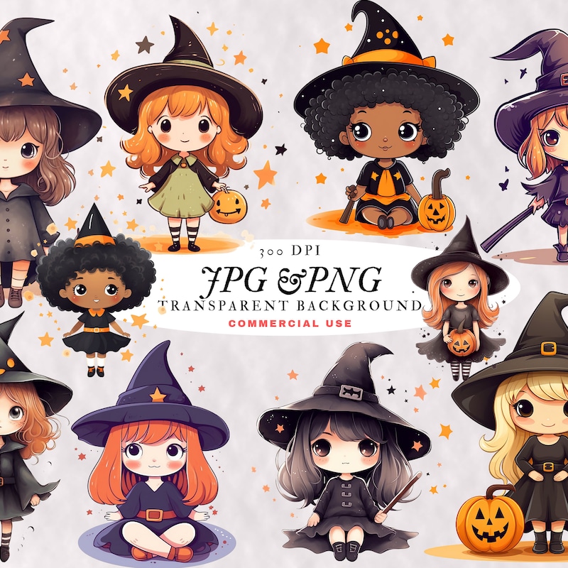 Cute Witch Clip Art - Etsy