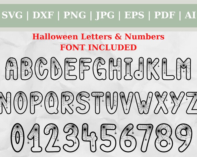 Halloween Spider Web Banner – Alphabet & Number Digital Cut Files (eps ...