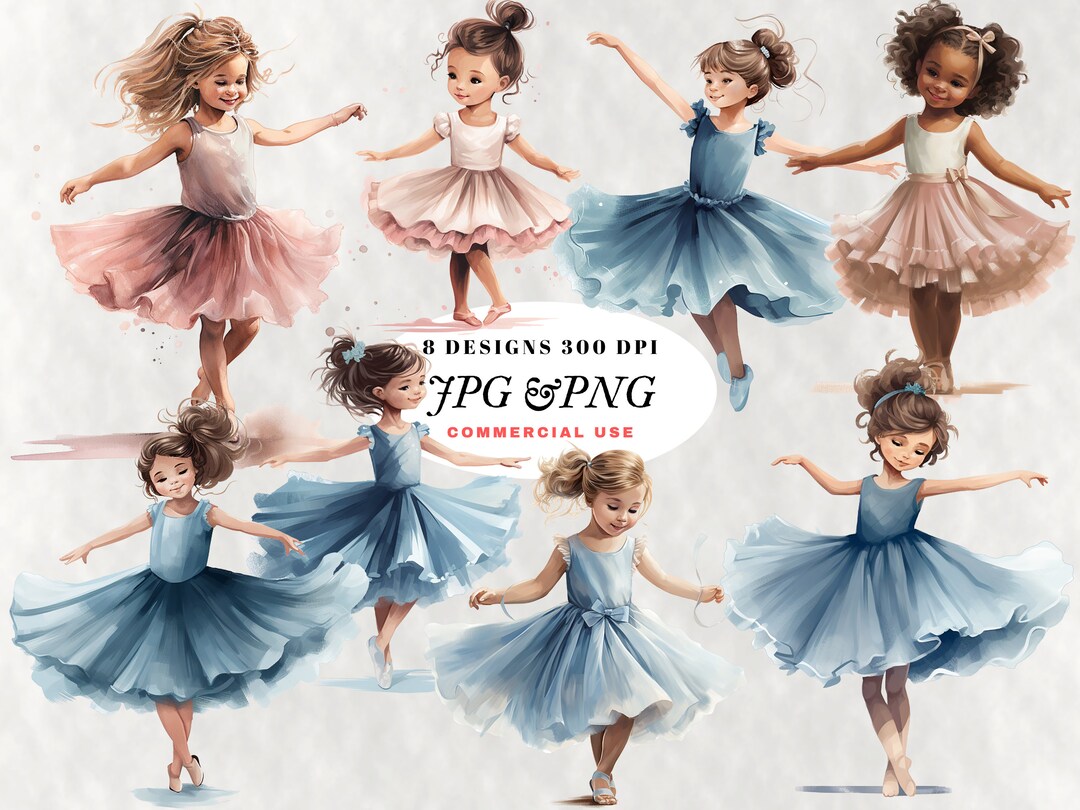 Cute Ballerina Collection, Ballet Dancer Illustration, Ballet Clipart ...