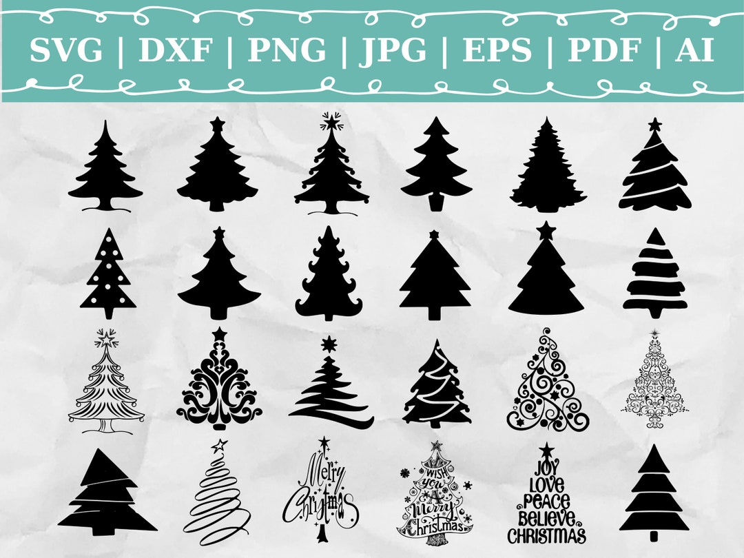 Christmas Trees Bundle - Cut Files, Clipart, Vector Svg Dxf Png Jpg Pdf ...