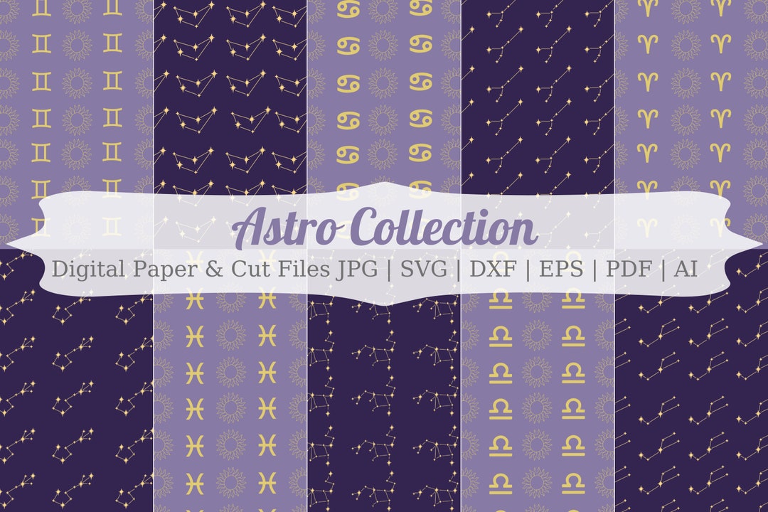 Astrology Bundle - Digital Paper & Cut Files, Clip Art, Vector, Zodiac ...