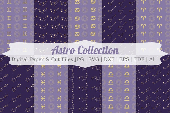 Astrology Bundle Digital Paper & Cut Files Clip Art - Etsy