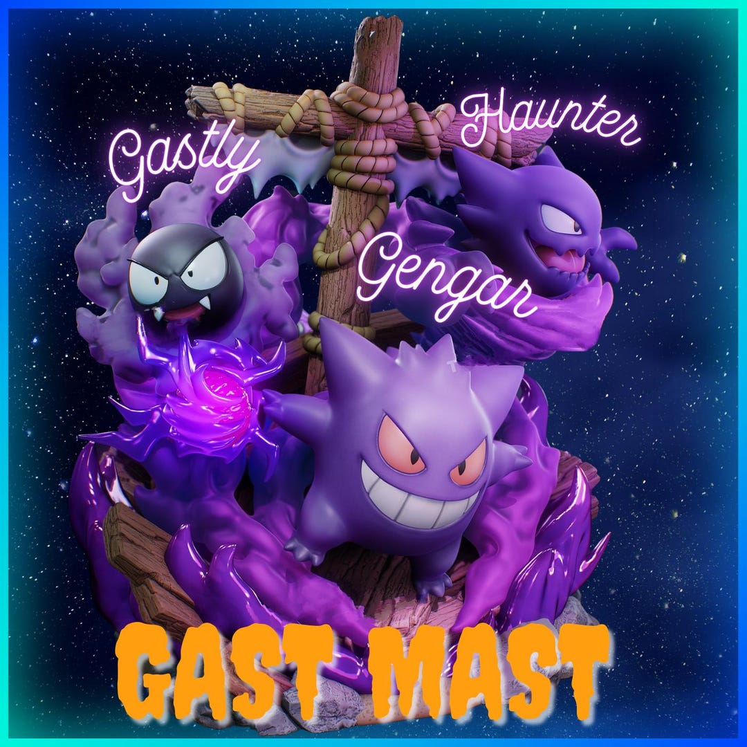 Chibi Ghost Ship 'gast Mast' STL Bundle - Gastly Haunter Gengar Diorama ...