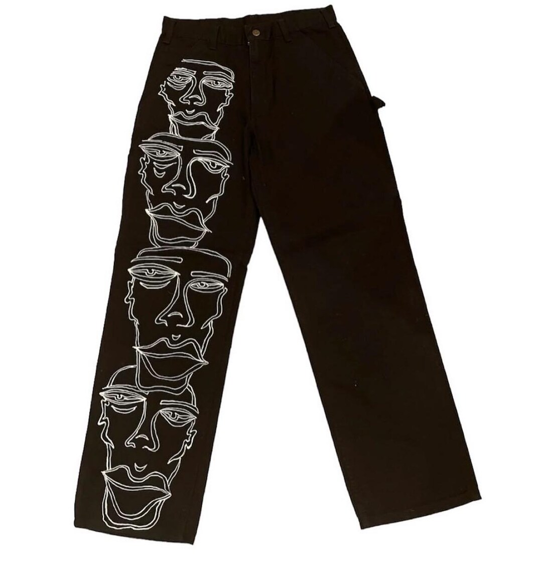 Handpained Custom Carpenter Pants - Etsy