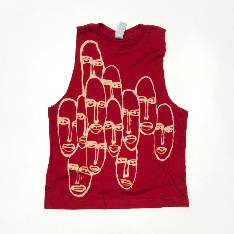 Abstract Faces Halter Tank - Etsy