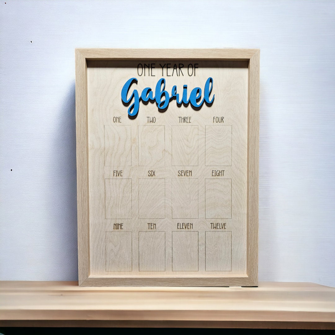 First Year Sign, One Year of Photo Board, Milestone Board, 1st Birthday ...