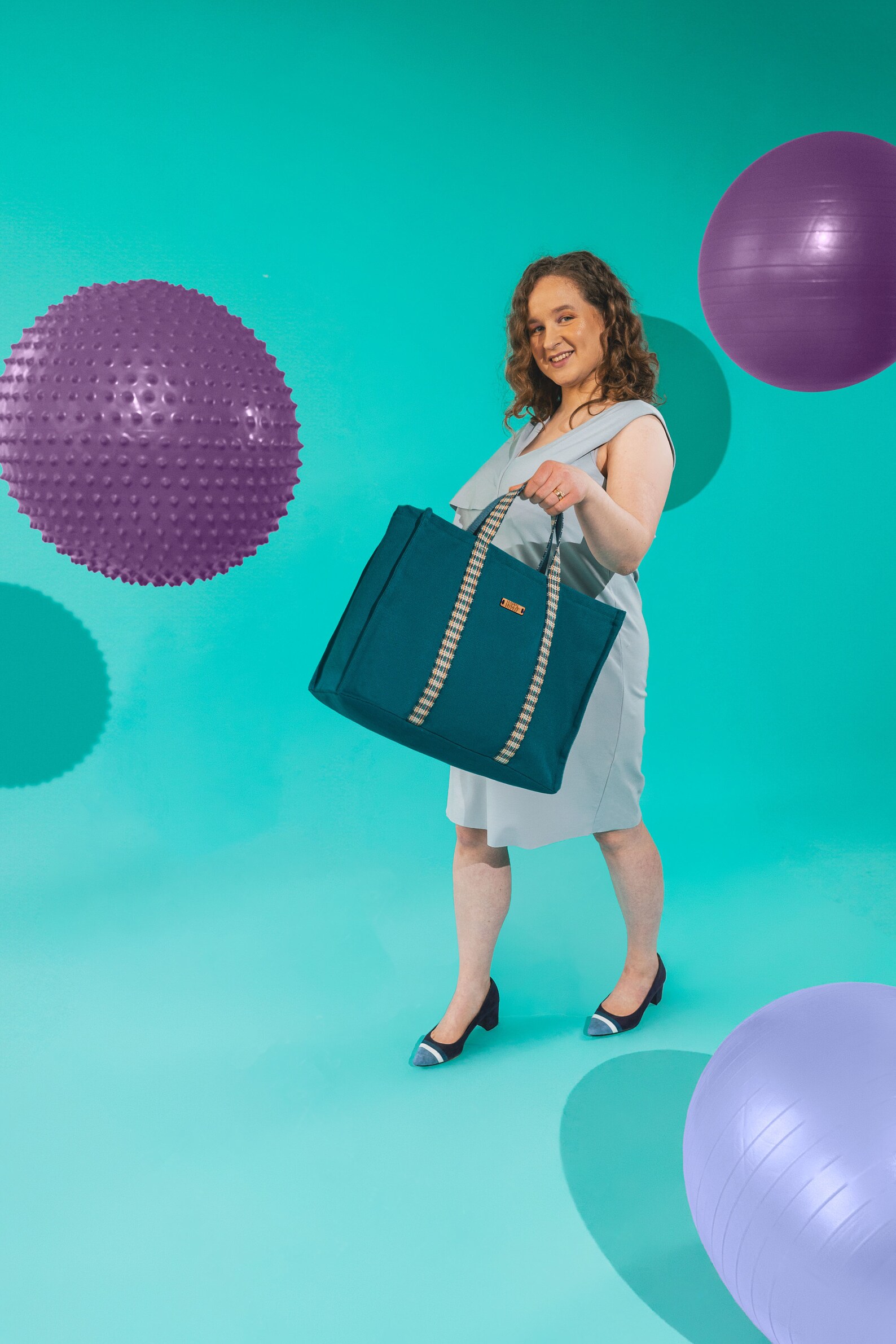 Teal Blue Shopper, Blue Shopping Bag, Teal Market Bag, Top Handle Bag ...
