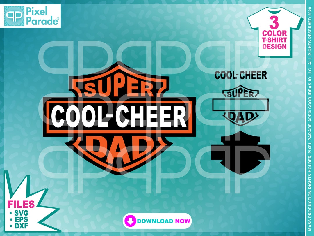Cheer Dad T-shirt or Sticker Design super Cool Cheer Dad Motor Cycle ...