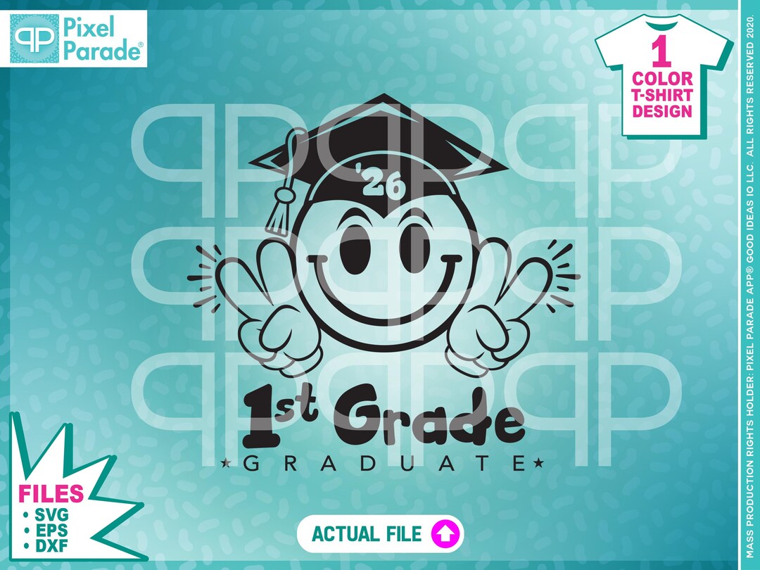 Happy Face 1st Grade Graduate 2026 SVG EPS DXF (digital Download) - Etsy