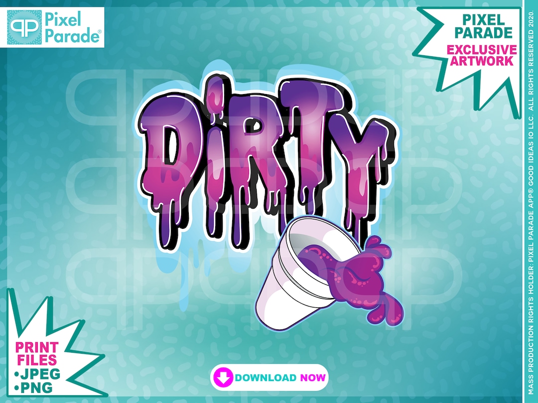 Dirty Sprite PNG: Purple Drank Double Cup Art (digital Print) - Etsy