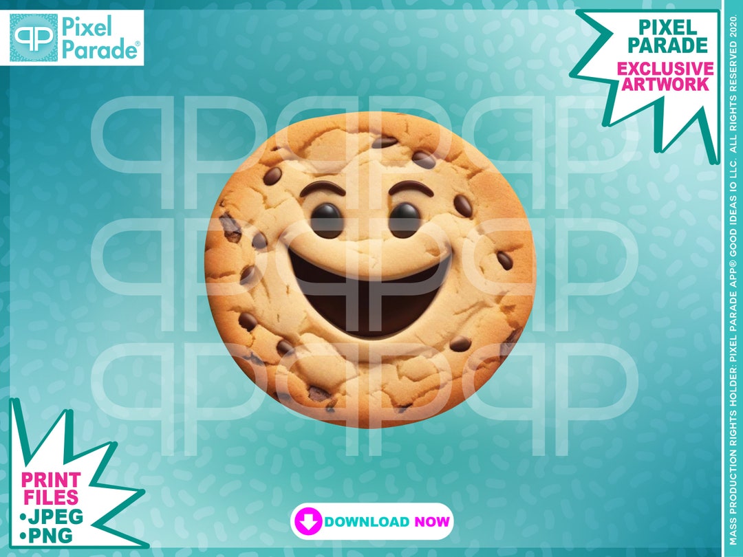 Chocolate Chip Cookie Smile PNG: Exclusive Digital Art (printable) - Etsy