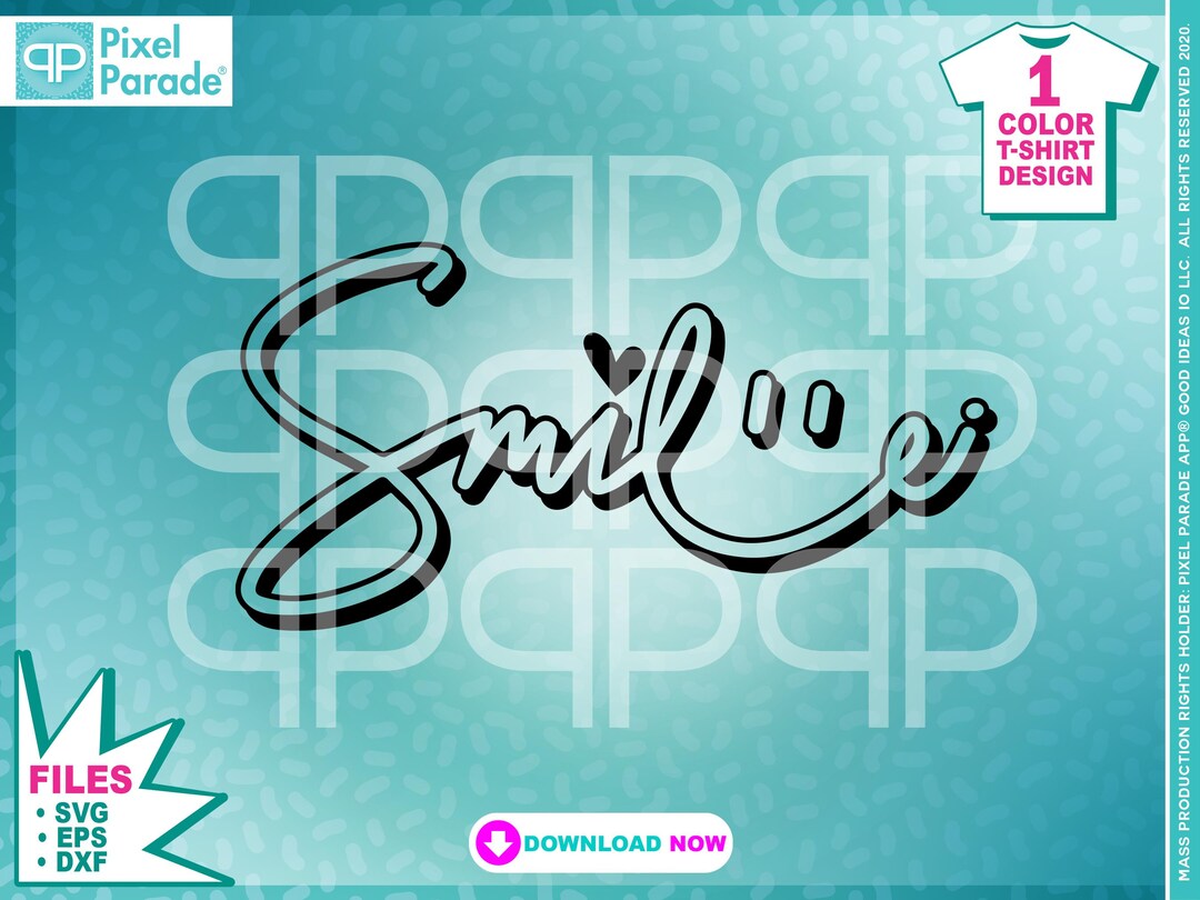Hand Written Script "smile" Fun Face, Happy Face, Hearts, Smile ...