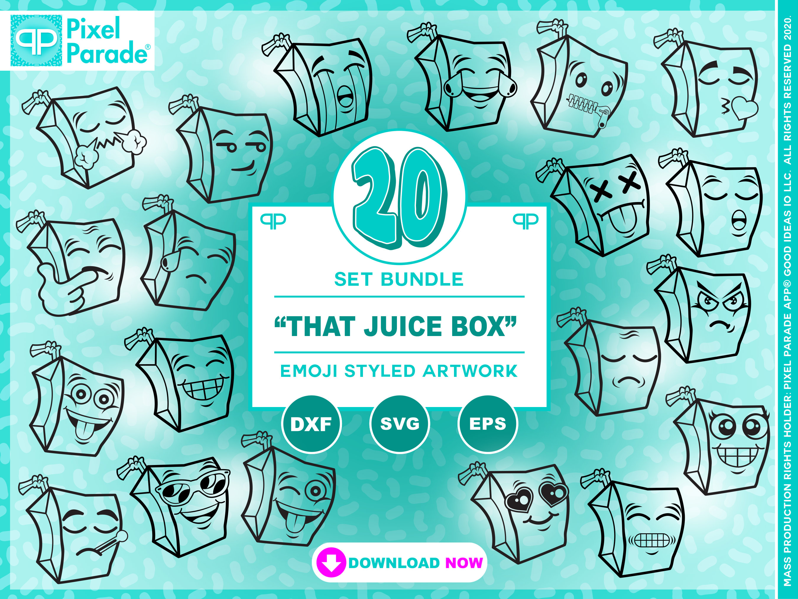 20pc. Bundle, "that Juice Box", SVG, EPS, DXF, Cut Files, Emoji ...