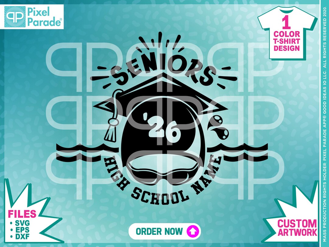 Custom Senior 2026 SVG: High School Swim Cap Design (digital Download ...