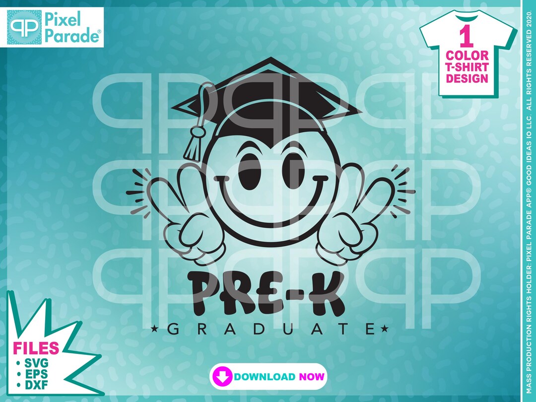 Happy Face Graduate, Peace Out Pre-k Svg, Last Day of School Svg, Kids ...