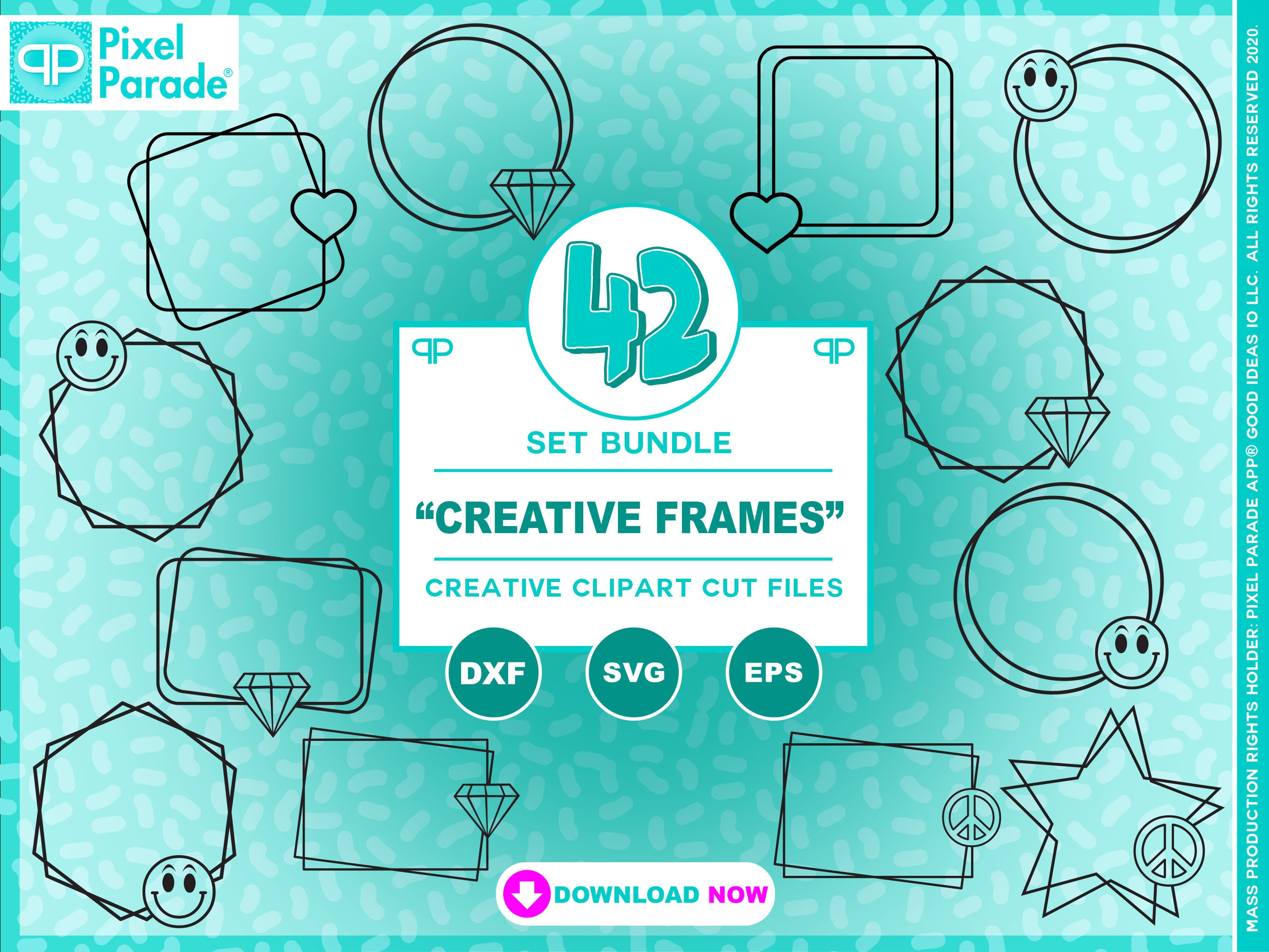 42pc. Bundle creative Frames Cut Files, Cricut, Clip Art, Vector Files ...
