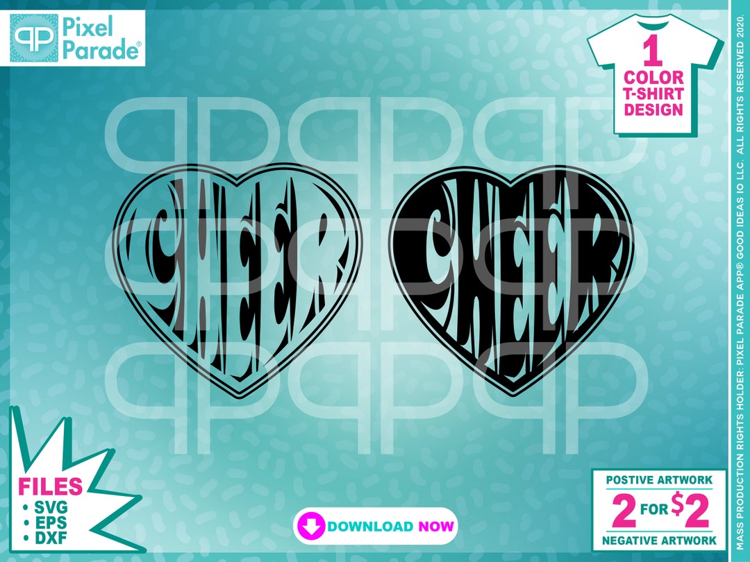 Cheer Mom, Cheerleading "cheer Heart" SVG, EPS, DXF, Cheerleader, Cheer ...