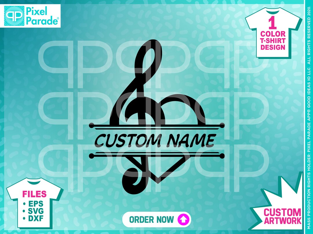 Custom Name Svg, Music Notes, Name Frame, Musician Svg, Music Notes ...