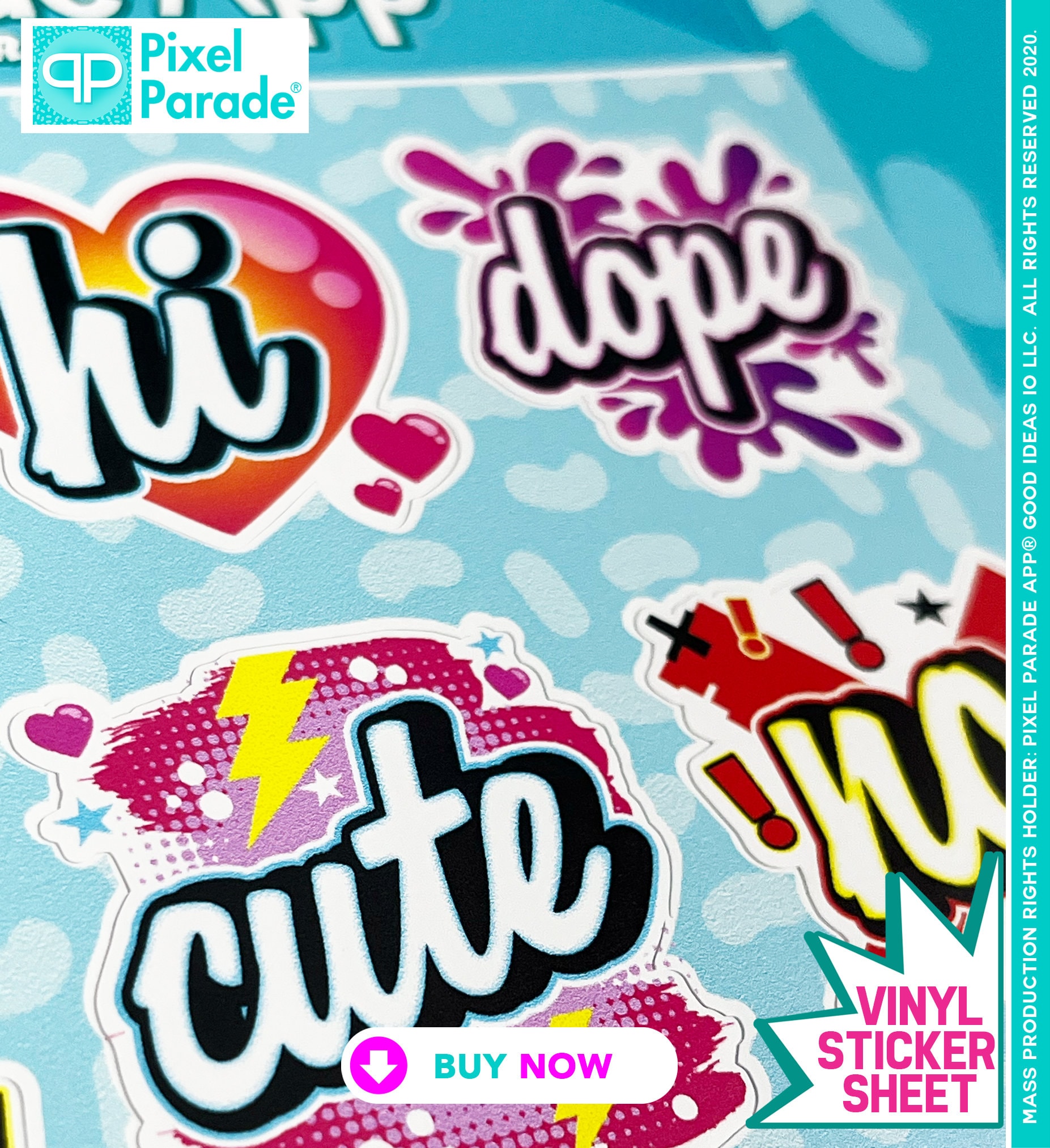 Script Words Vinyl Stickers Sheet, 14 Dye Cut Stickers, Laptop, Wall ...