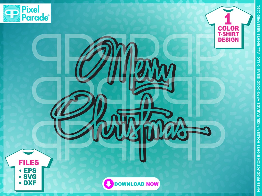 Merry Christmas Script, Xmas Gift Lettering, Holiday Card Svg ...