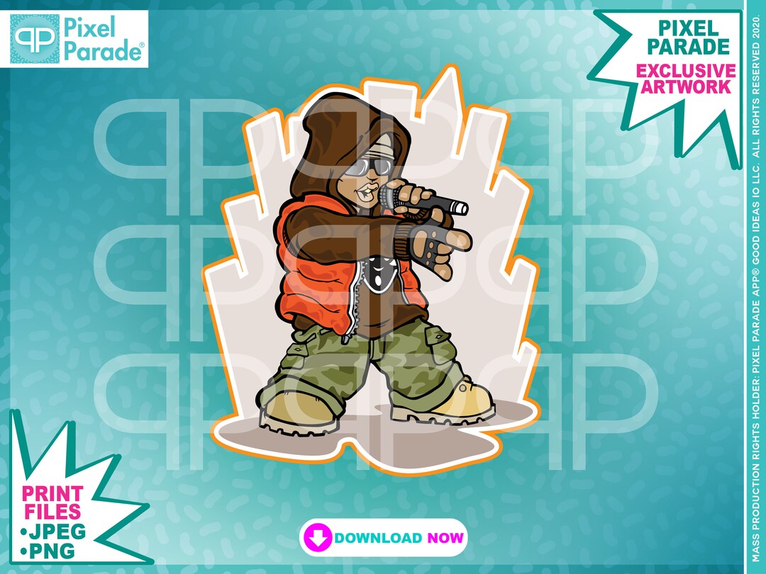 Hip Hop Rapper Graffiti Art: Full Color Sublimation (PNG, JPEG) - Etsy