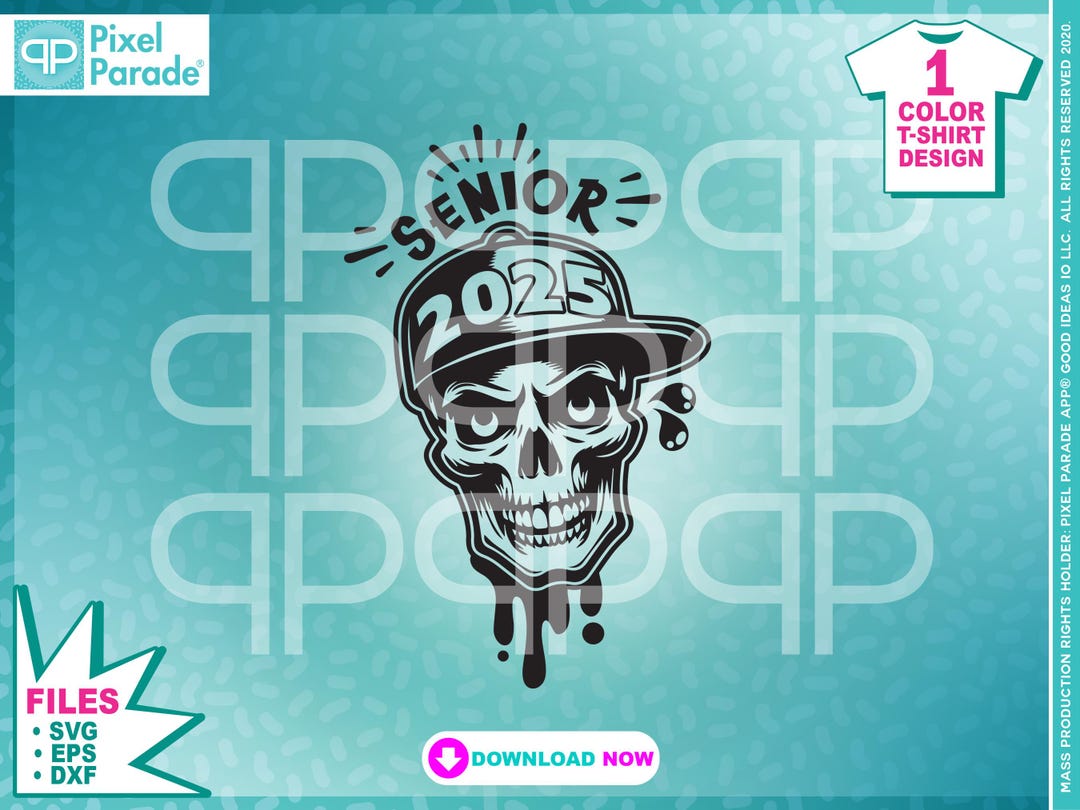 Skull Cap Senior 2025 Svg Senior Cap, Trap, Hip Hop, Skeleton Rock N ...