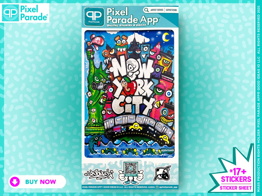 Graffiti Street Art Vinyl Stickers Sheet, 14 Dye Cut Stickers, Laptop ...