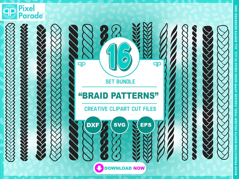 Braid Pattern Clipart: 16pc SVG EPS DXF Cut Files (digital Download) - Etsy