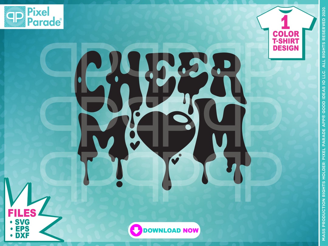 Cheer Mom Retro Drip Design: SVG, EPS, DXF Files - Etsy