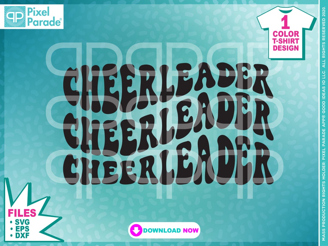 Cheerleader Wave SVG, Cheerleader Retro Text, Wave Text Svg, Retro ...