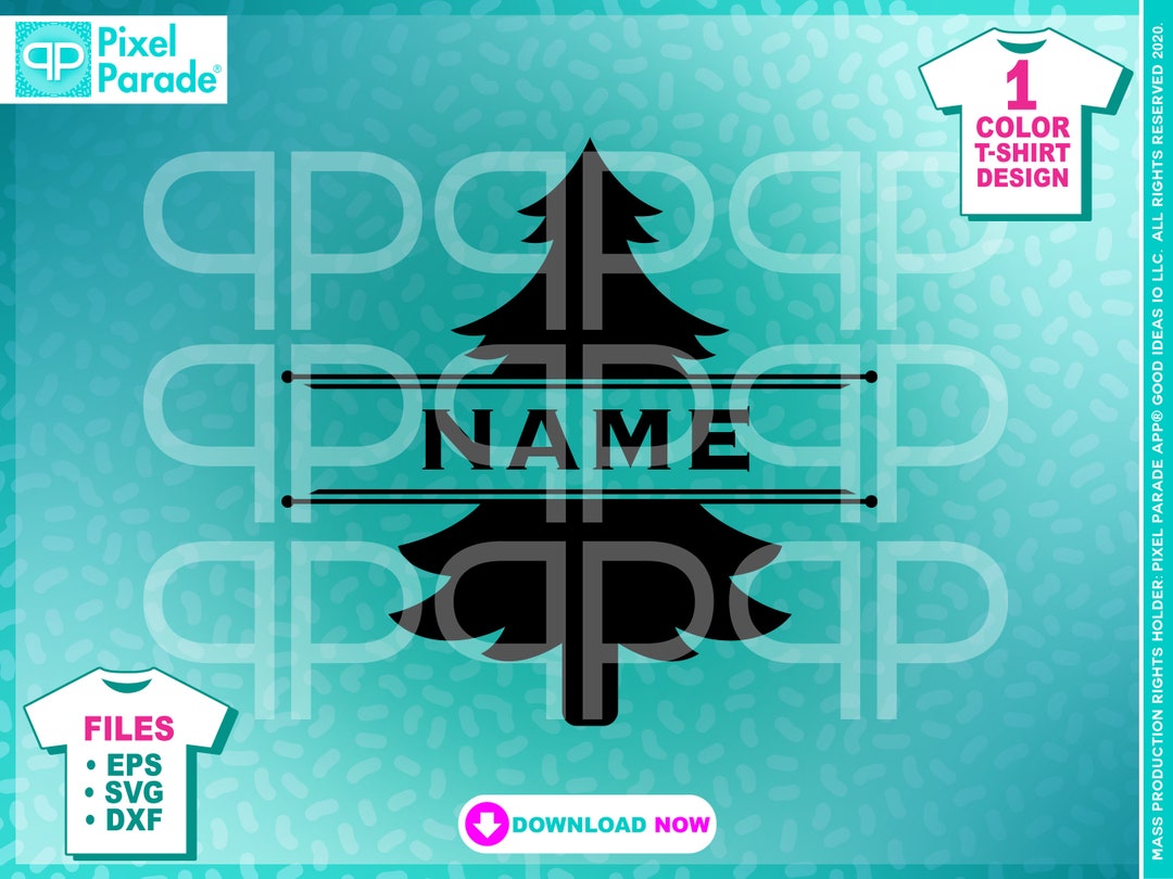 Christmas Tree Name Frame SVG: Camping Outdoors Cut Files (digital ...