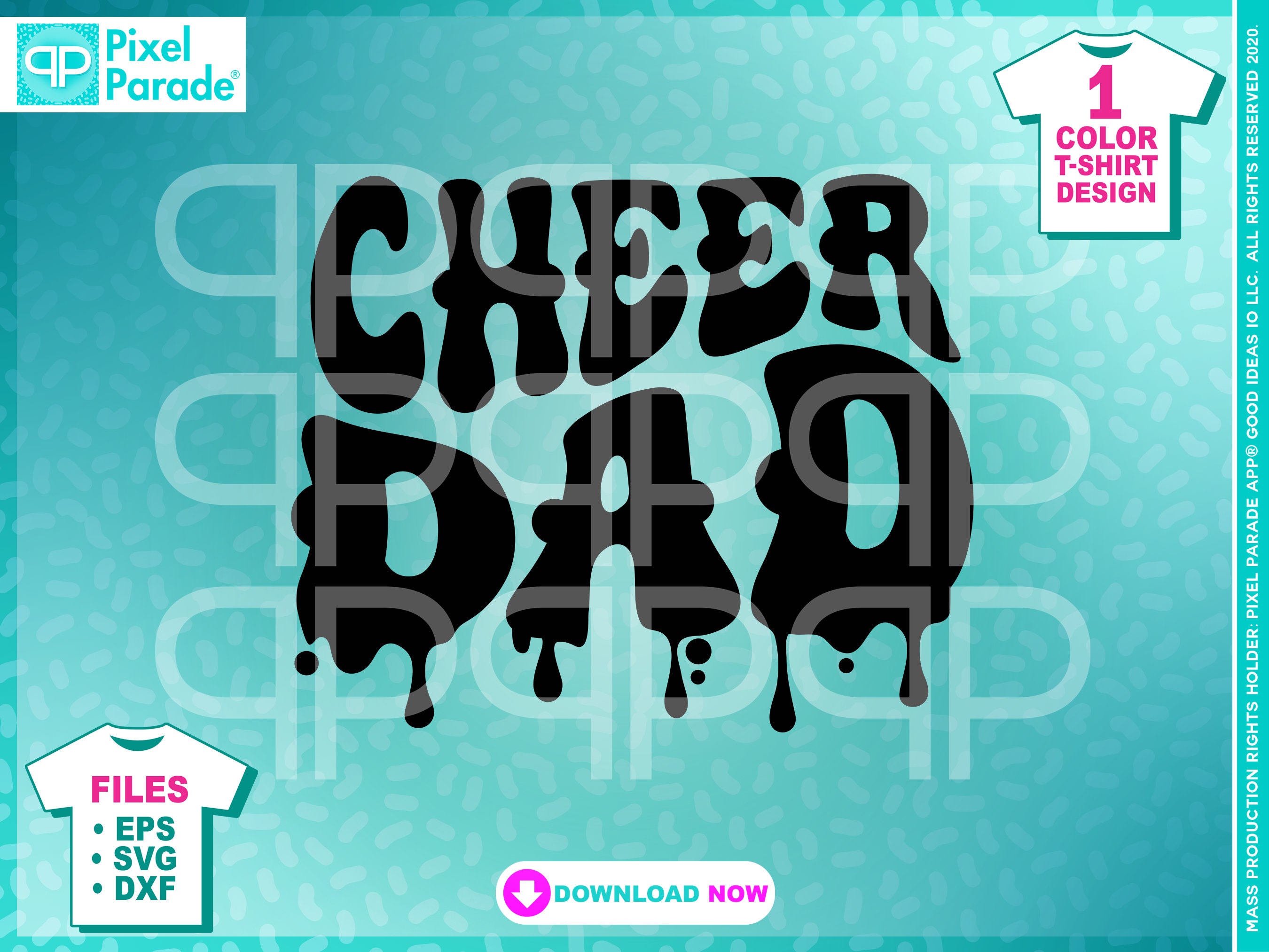 Cheer Dad Retro Dripping Text, Cheer Father, Fathers Day Gift, Cheer ...