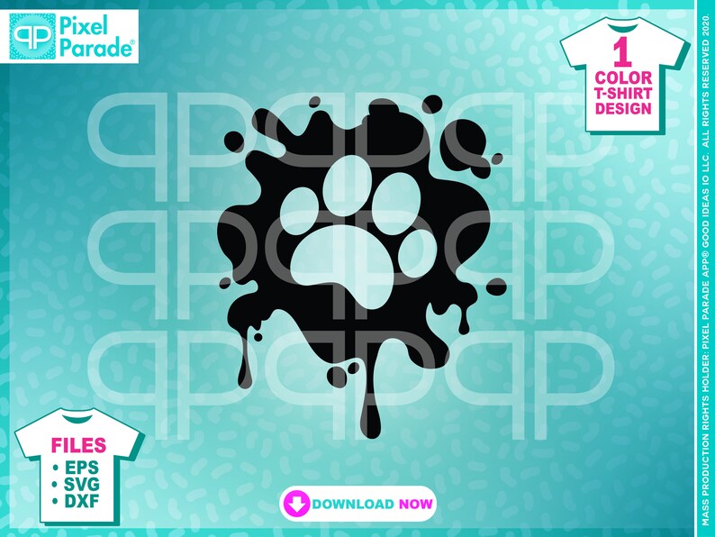 Paint Splatter Dog Paw Print: Graffiti Drip SVG EPS DXF (digital Cut ...