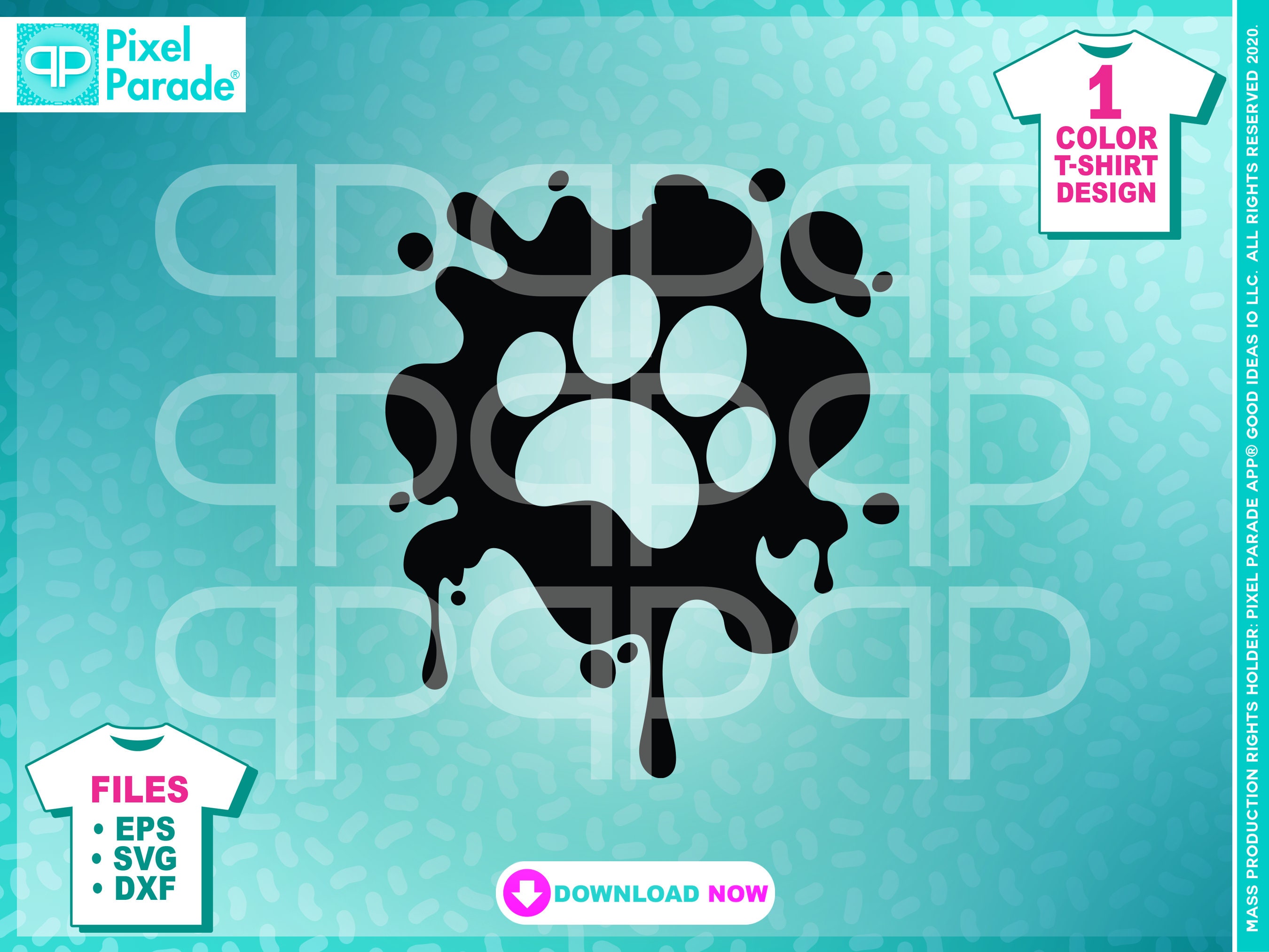 Paint Splatter Dog Paw Print, Dog Paw, Graffiti Drip, Pet Lover, Dog ...