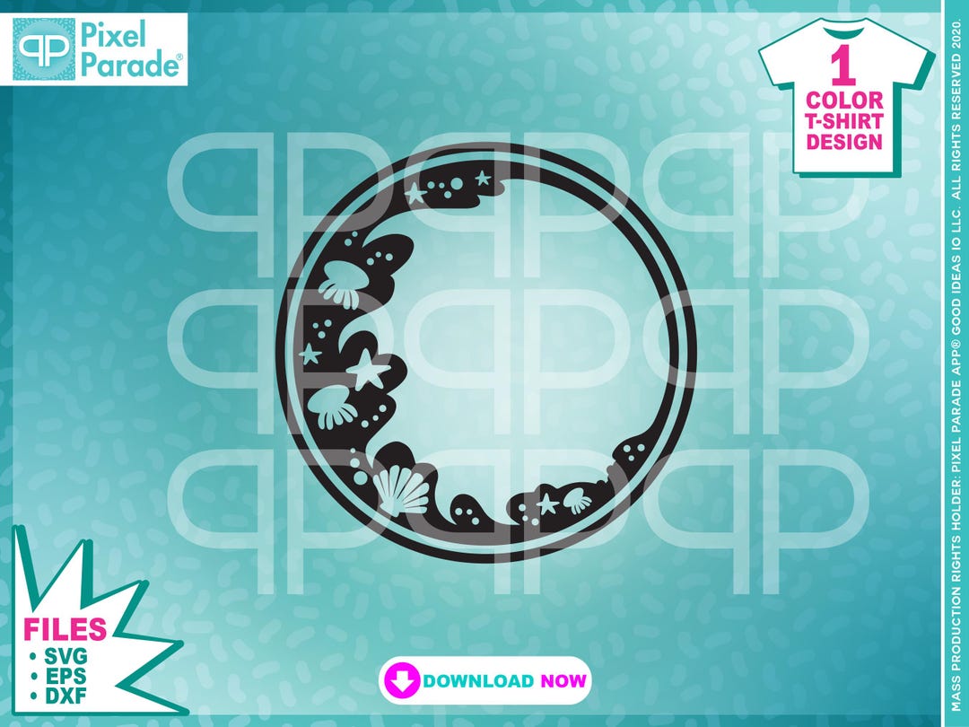 Nautical, Marine Life, Sea Life Svg, Circle Frame, Ocean, Picture Name ...