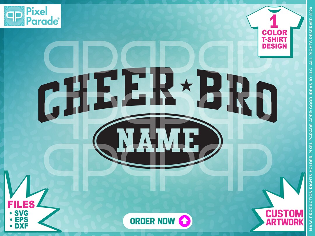 Custom Cheer Bro SVG: Personalized Cheerleader Brother Design (digital ...