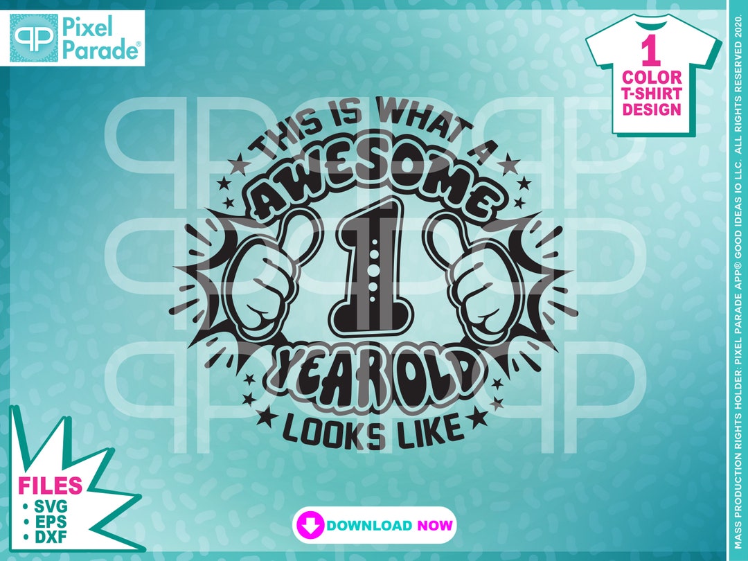 Awesome 1st Birthday SVG, EPS, DXF (digital Cut Files) - Etsy