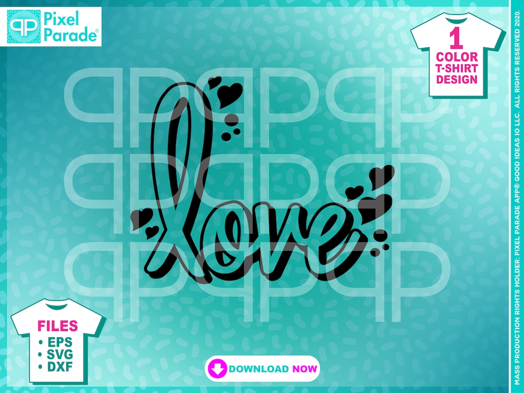 Love Script Hearts Text Svg, Hearts Svg, Love Lettering, Love Script ...