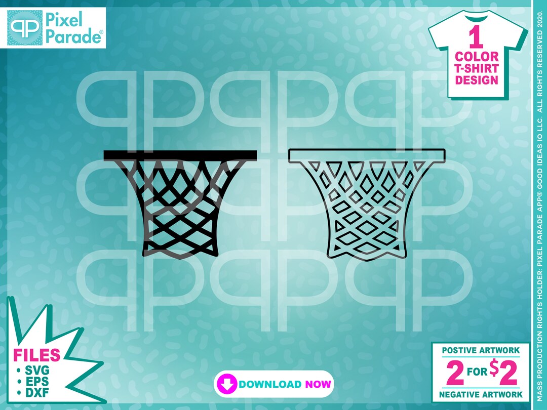 Basketball Net Clip Art SVG,EPS,DXF, D.I.Y Add Team Name, Positive ...