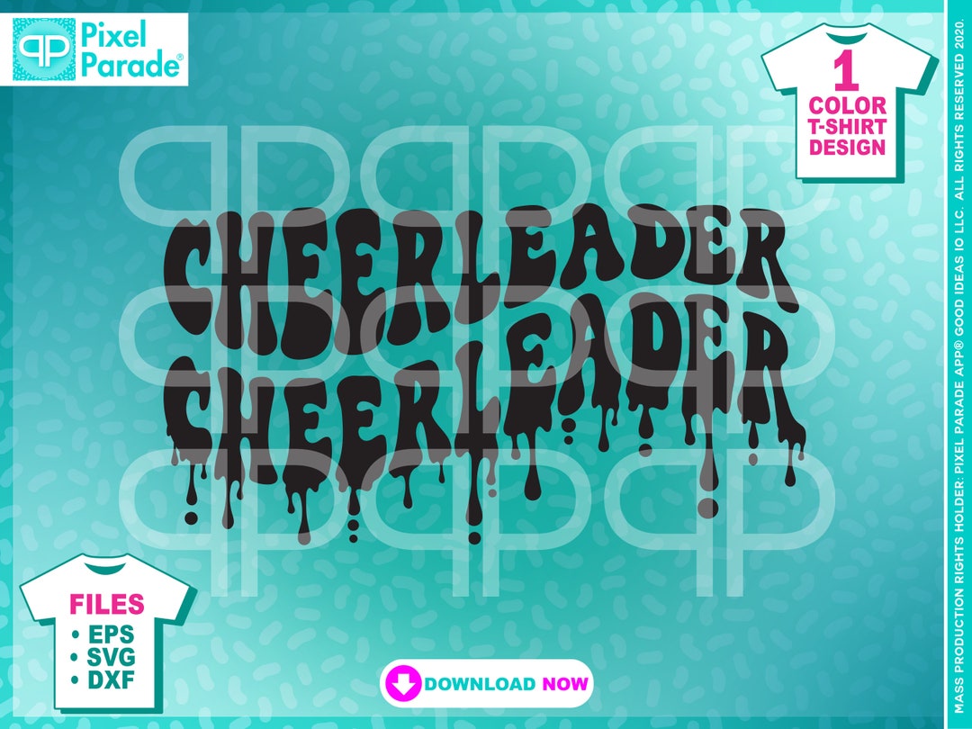Cheerleader Wave SVG, Cheerleader Retro Drip, Wave Text Svg, Retro ...