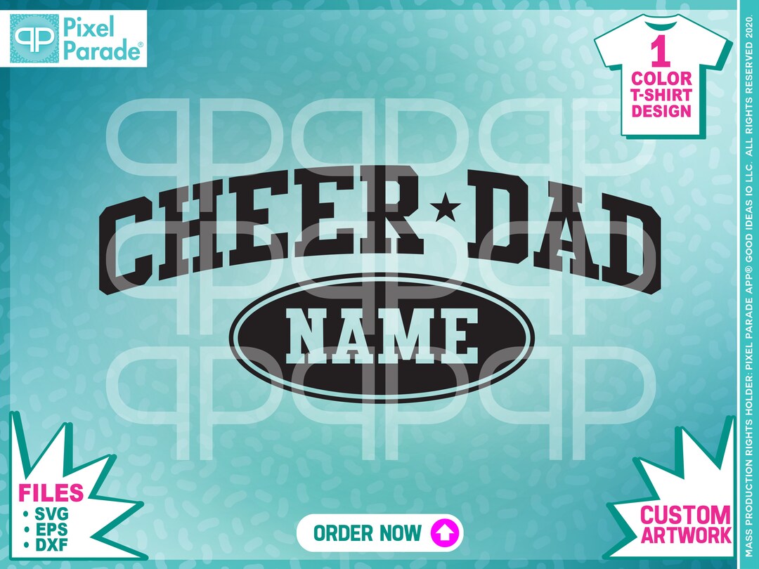 Custom Svg, Cheer Dad, Add Cheerleader Custom Name, Cheer Father, Cheer ...