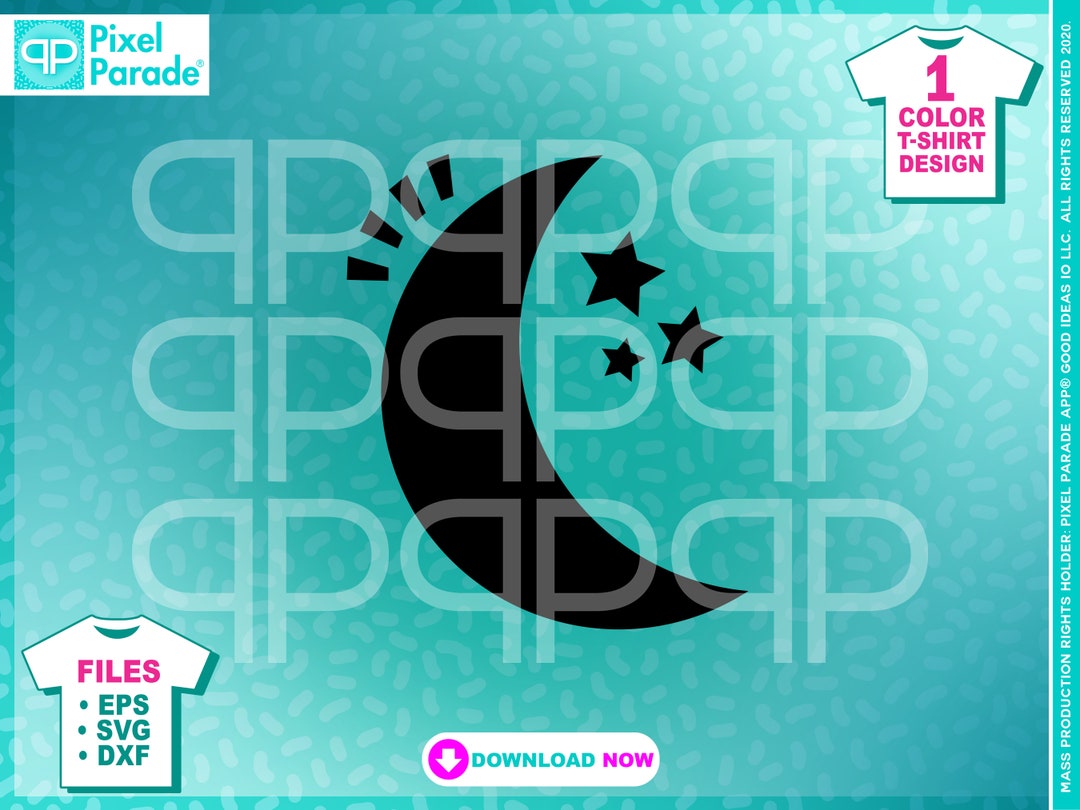 Svg Clip Art, Moon Svg, Crescent Svg, Stars Svg, Midnight Svg ...