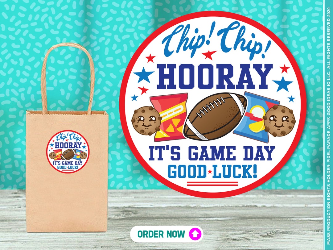 Game Day Holiday Party Sticker "chip! Chip! Hooray, It's Game Day, Good ...