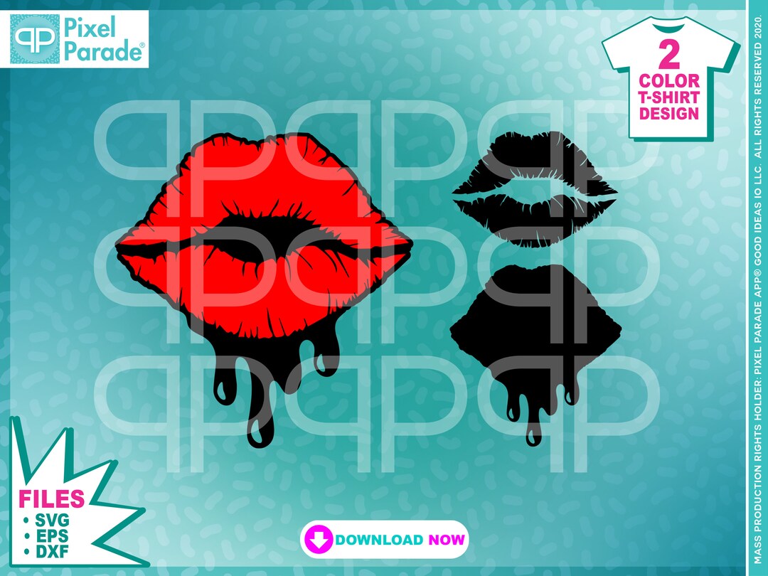 Labios svg, Beso svg, Drips svg, Beso "Drip Lips" del Día de San ...