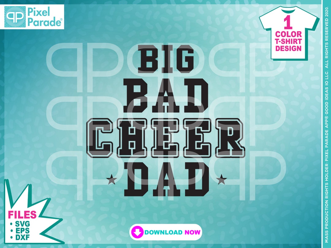 Big Bad Cheer Dad, Cheerleader, Coach, Silhouette, Cameo, Cricut, Cheer ...