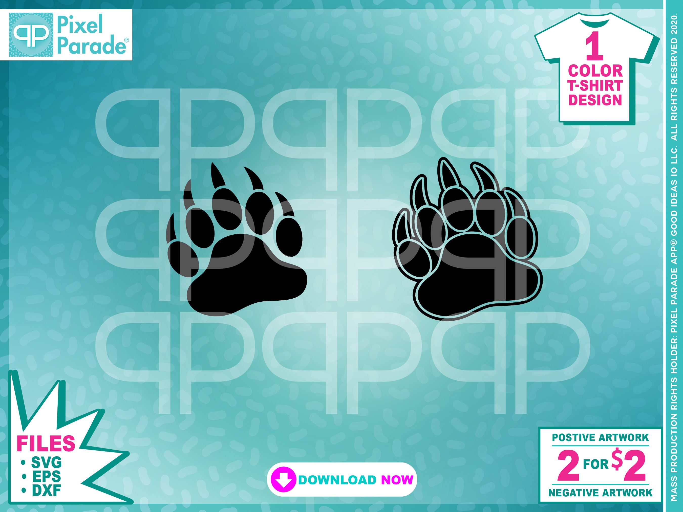 Bear Paw Prints Animal Foot Print Baby Bear SVG DXF EPS - Etsy
