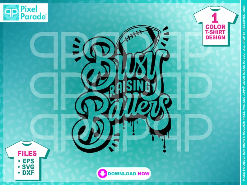 Busy Raising Ballers Svg, Sports Mama, Trendy Football Mom, Retro Svg ...