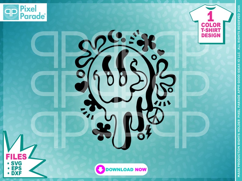 Trippy Face svg, Peace svg, Drips svg "Trippy Face Graphic" Paz ...